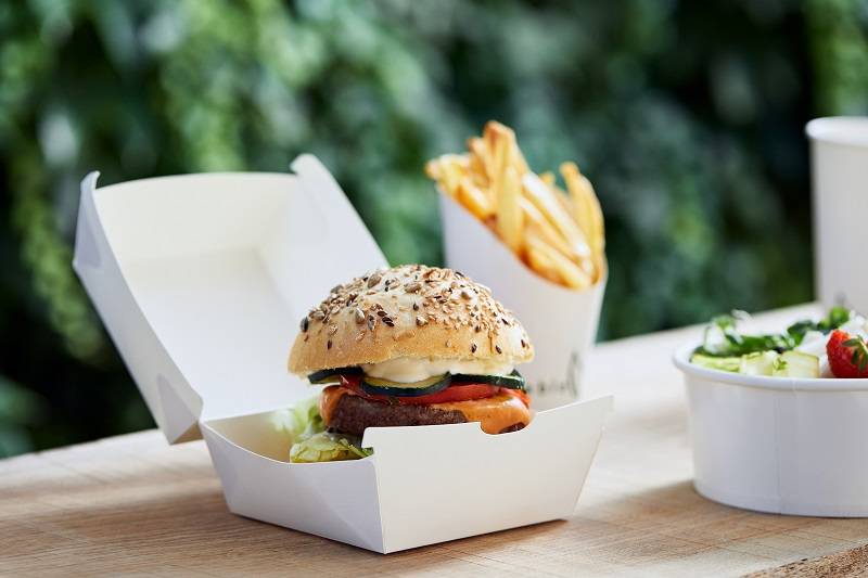 Compostable hamburger box